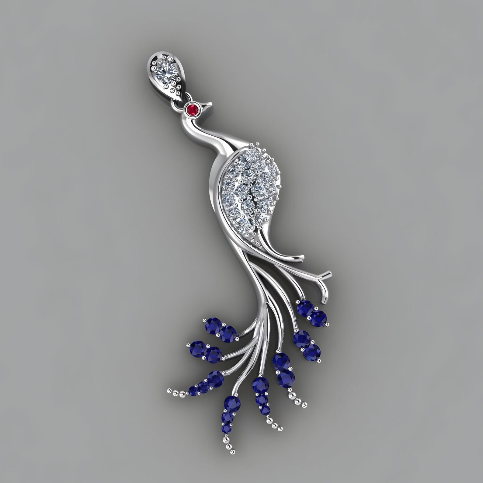 3D STL | Peacock Bird | Necklace | Phoenix Pendant | Bird Jewellery - Etsy
