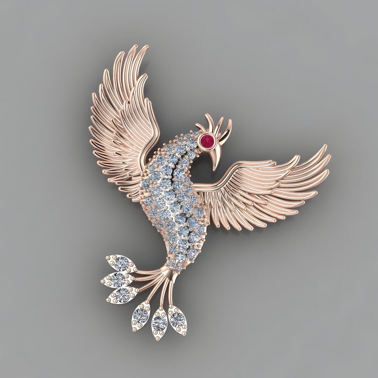 3D STL Phoenix Bird Necklace Phoenix Pendant Bird Jewellery - Etsy