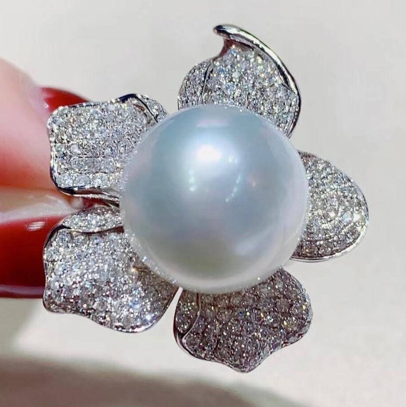 3D STL Printing | Pearls Fashion Flower Ring | LUXURY Elegant Flower ...
