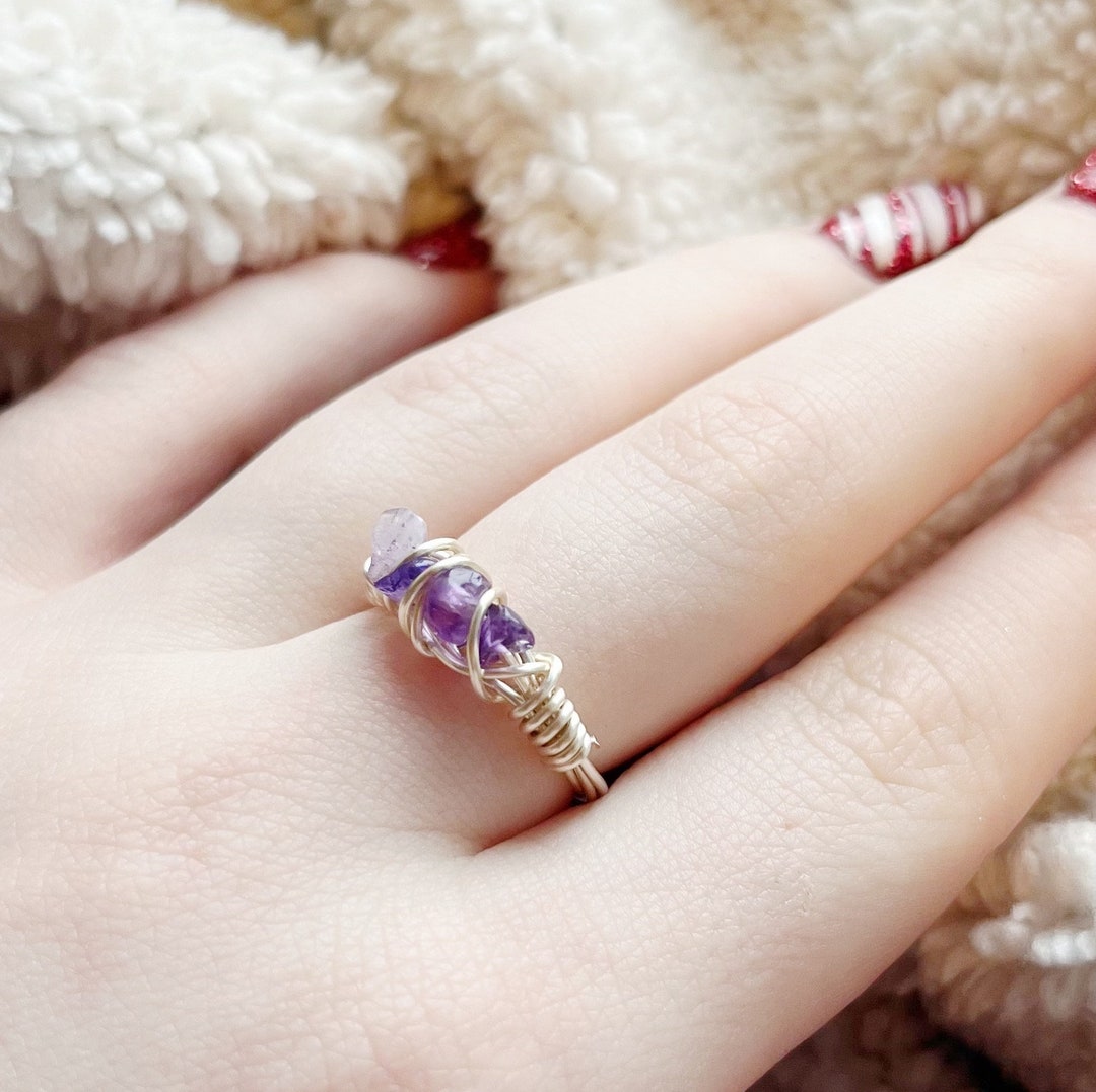 Wire Wrap Ring Wire Wrap Gemstone Ring Stack Ring Silver Ring Wire Wrap ...