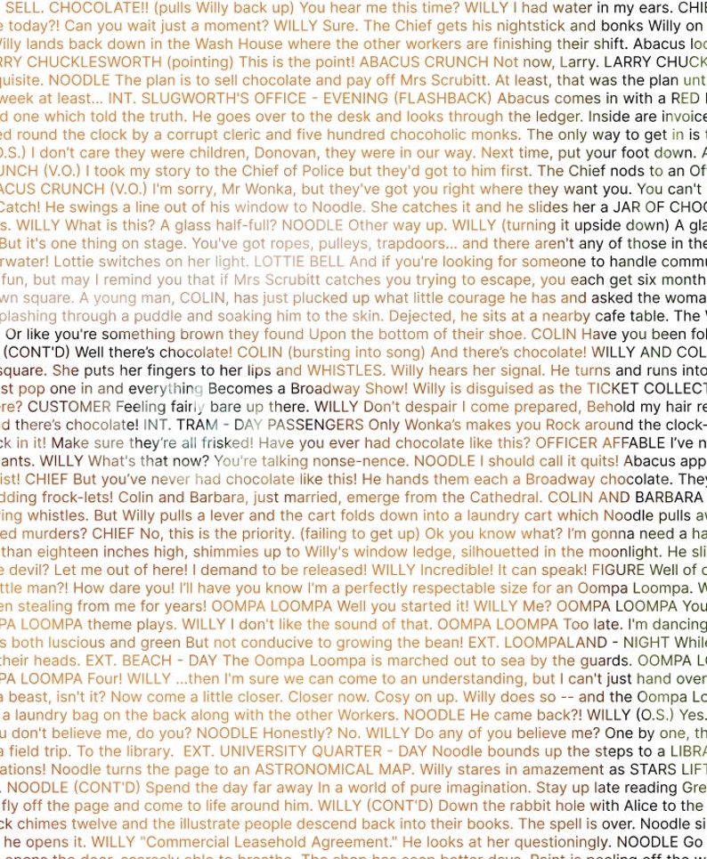 Wonka Movie Script Oompa Loompa - Etsy