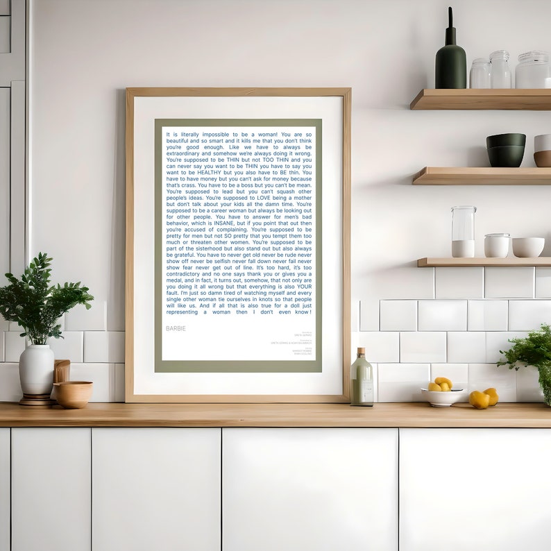 Barbie Movie Script Art Gloria's Speech - Etsy