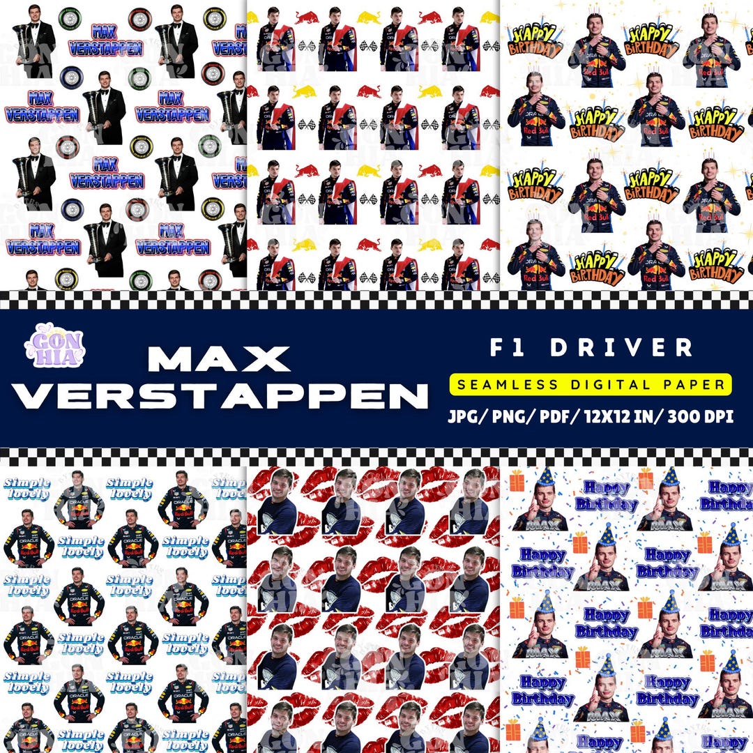 MAX VERSTAPPEN Wrapping Paper, Digital Paper, Red Bull F1, F1 Driver ...