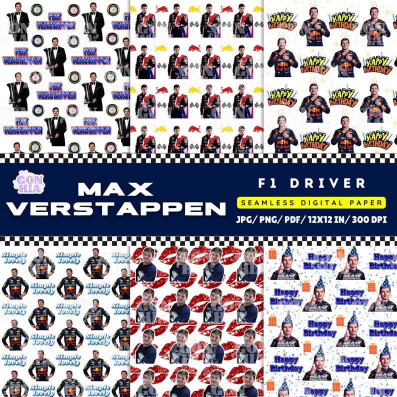 MAX VERSTAPPEN Wrapping Paper, Digital Paper, Red Bull F1, F1 Driver ...
