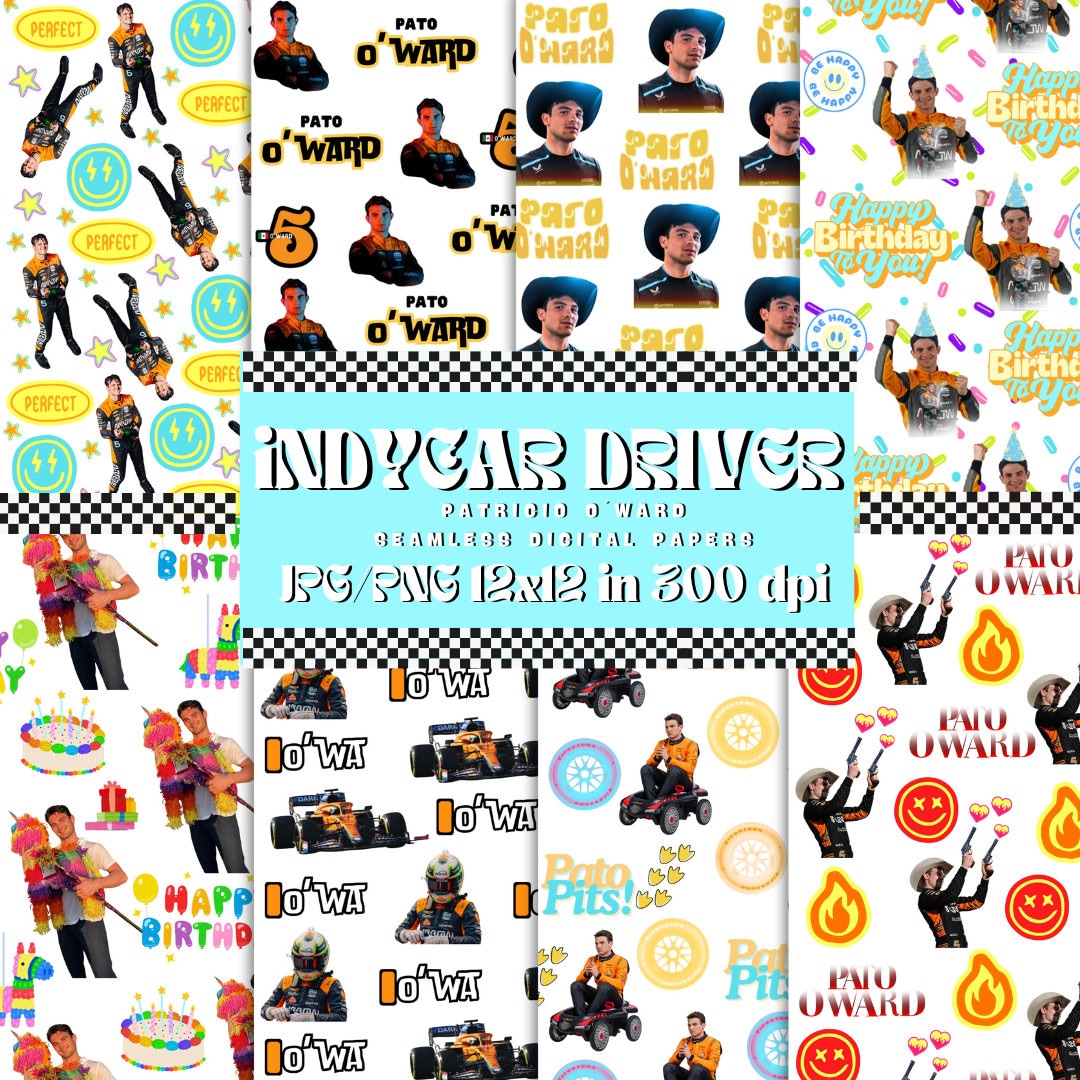 PATO OWARD Gift Wrapping Paper, Digital Paper, INDYCAR Driver, Racing ...