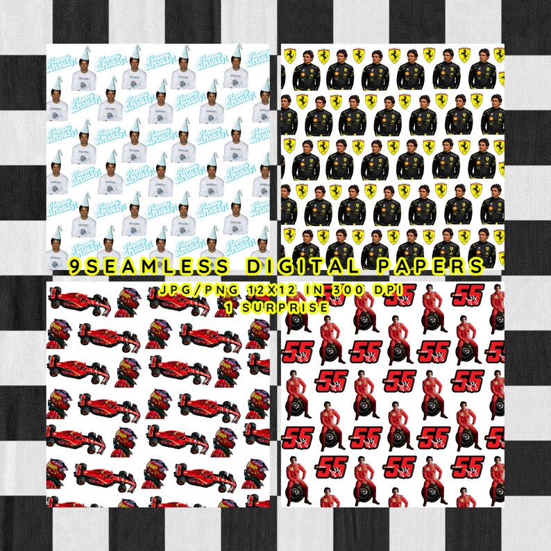Gift Wrapping CARLOS SAINZ Paper, Digital Paper, F1, F1 Driver, Racing ...
