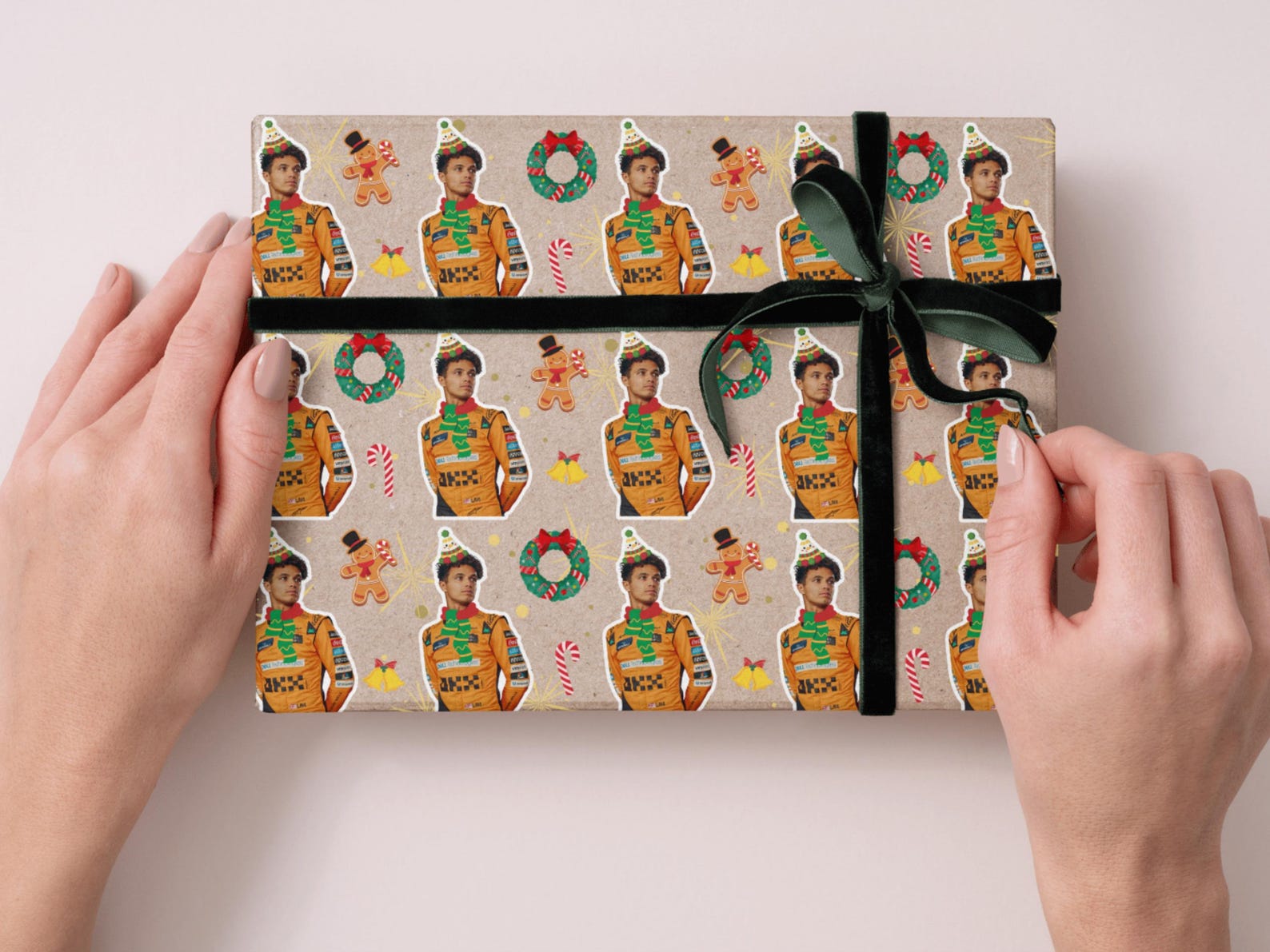 LANDO NORRIS Wrapping Paper, Christmas Digital Paper, F1 Driver, Racing ...