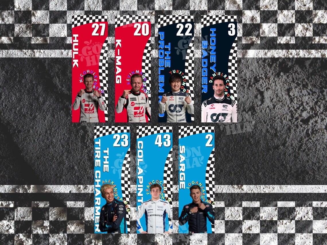 DRIVERS F1 BOOKMARKS, F1 Bookmark, Formula 1 Bookmark, Marker F1 ...