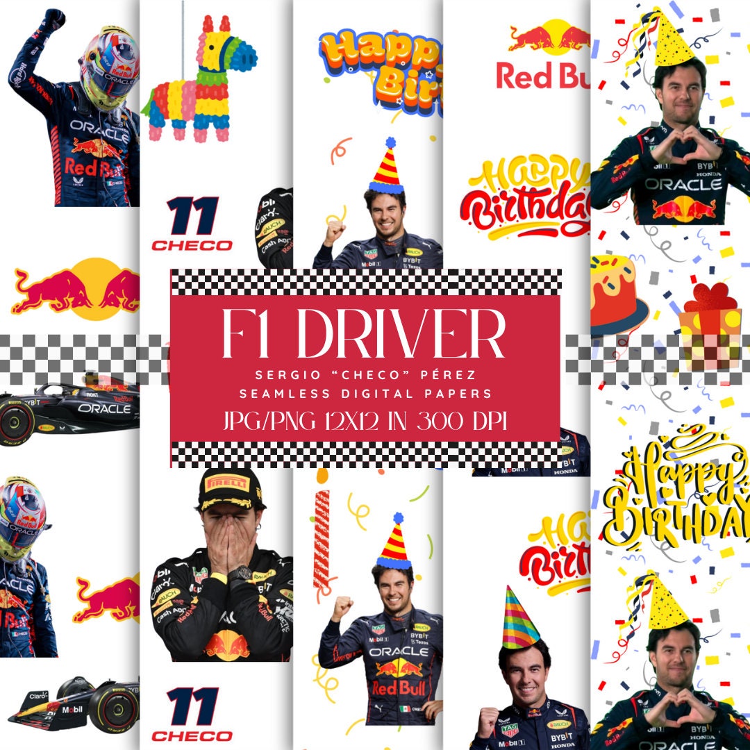 Gift Wrap De Sergio Perez, Digital Paper, Checo Perez F1, F1 Driver ...