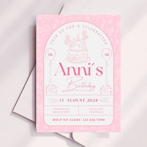 Birthday Party, Digital File, Invitation Editable Template, Birthday ...