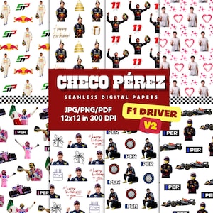 Sergio Pérez V2 Gift Wrapping Paper, Checo Pérez F1, F1 Driver, Racing ...