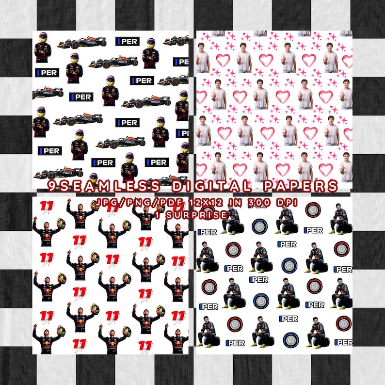 Sergio Pérez V2 Gift Wrapping Paper, Checo Pérez F1, F1 Driver, Racing ...