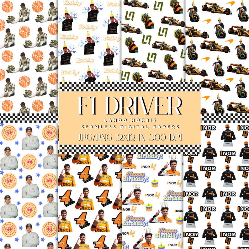 LANDO NORRIS Gift Wrapping Paper, Digital Paper, MCLAREN F1, F1 Driver ...
