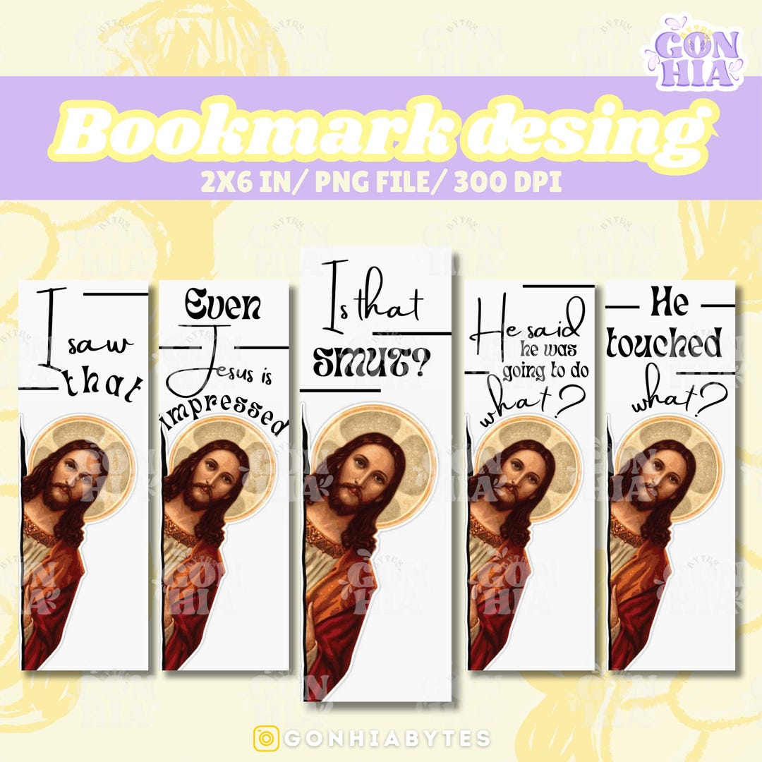 Fun Bookmarks, Bookmark Bundle, Bookmark Design, PNG File, Jesus is ...