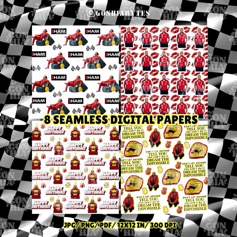 LEWIS HAMILTON Wrapping Paper, Digital Paper, Ferrari F1, F1 Driver ...