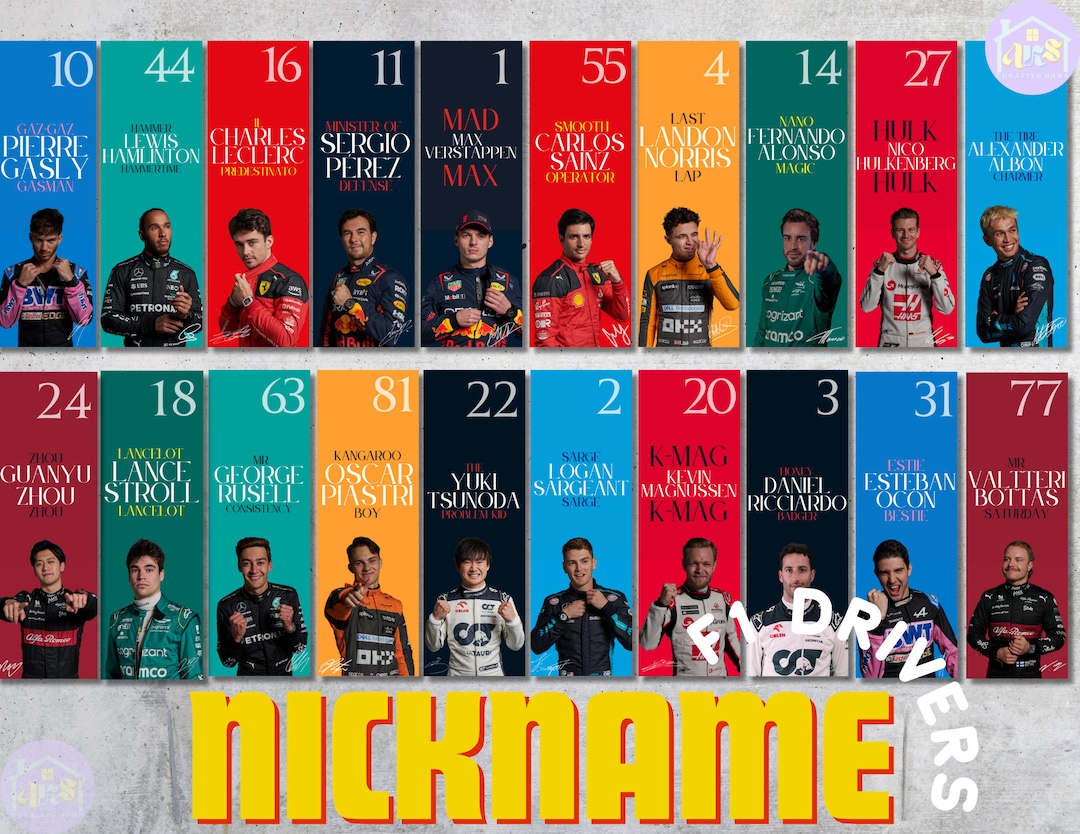 DRIVERS F1 BOOKMARKS, F1 Bookmark, Formula 1 Bookmark, Marker F1 ...