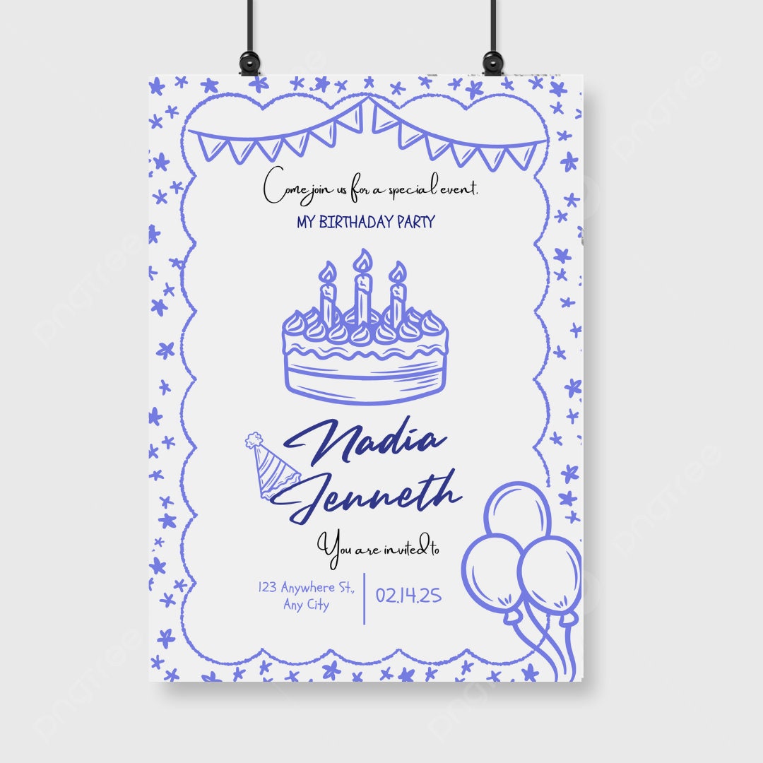 BIRTHDAY INVITATION TEMPLATE, Birthday Invitation, Instant Download ...