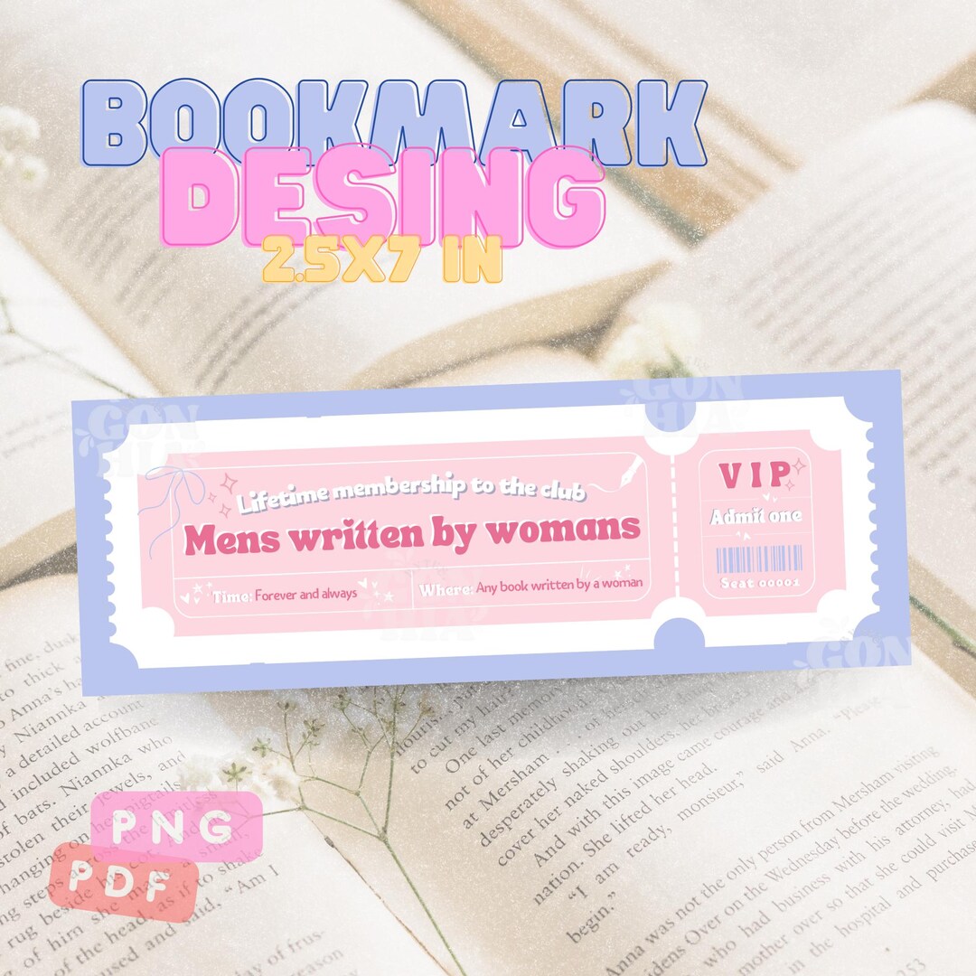 Book Club BOOKMARK Design, Digital Bookmark, Printable, Downloadable ...