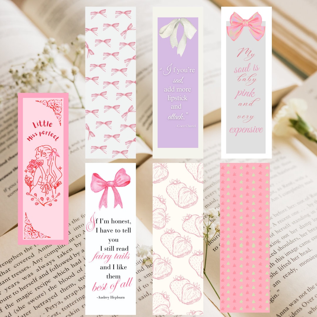 Printable Bookmarks, Coquette Bookmarks, Digital Bookmark, Printable ...