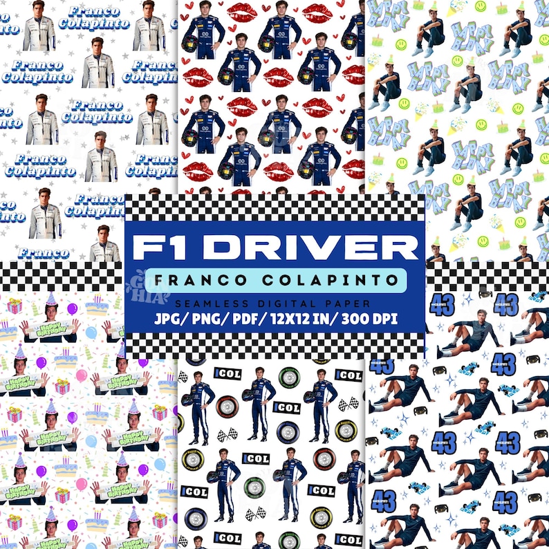 FRANCO COLAPINTO Gift Wrapping Paper, Digital Paper, F1 Driver, Racing ...