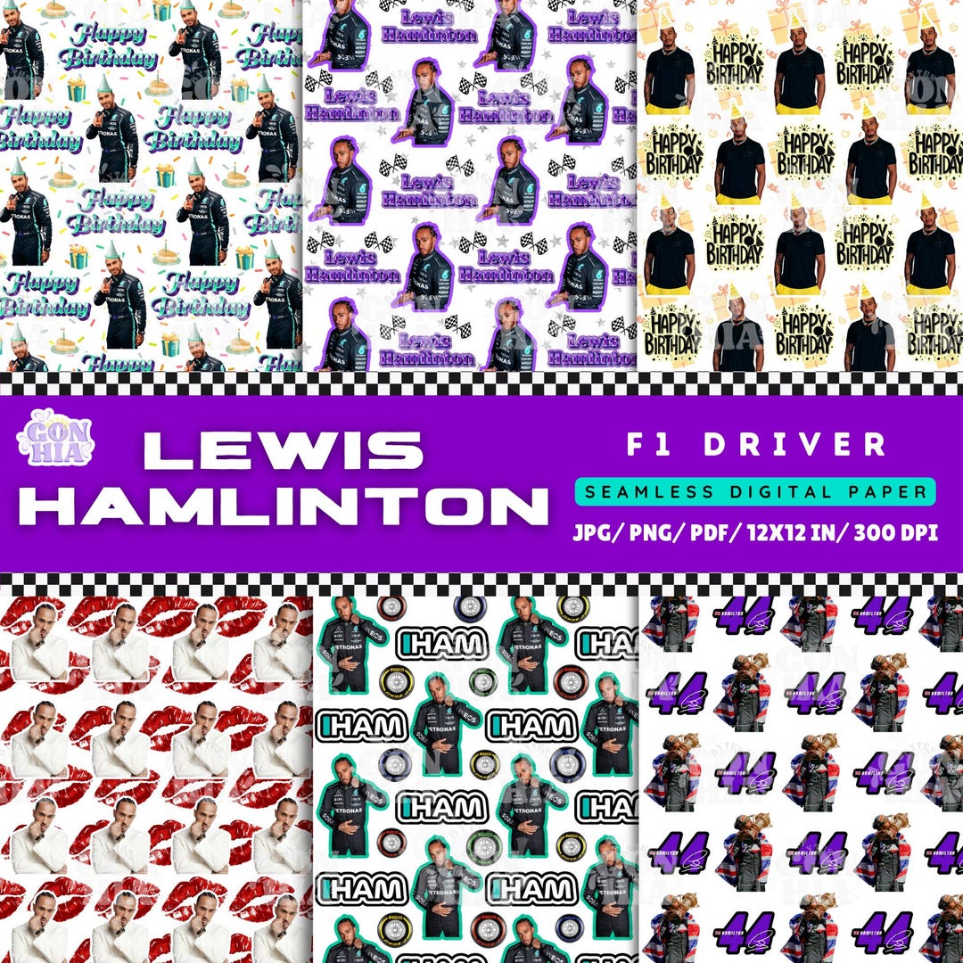 LEWIS HAMILTON Wrapping Paper, Digital Paper, MERCEDES F1, F1 Driver ...
