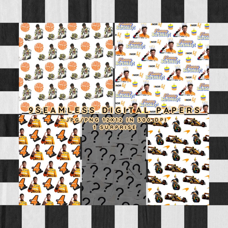 LANDO NORRIS Gift Wrapping Paper, Digital Paper, MCLAREN F1, F1 Driver ...