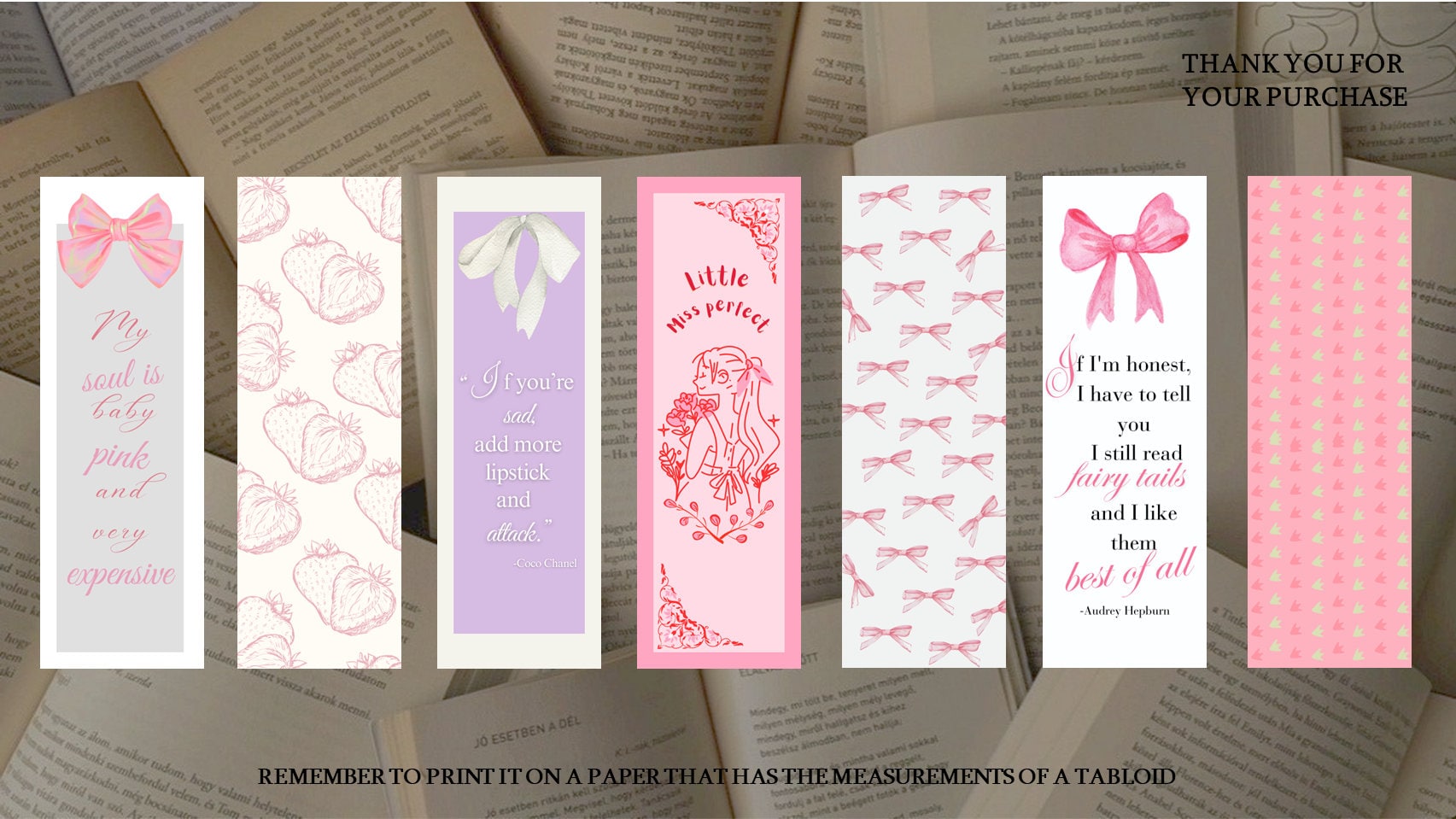 Printable Bookmarks, Coquette Bookmarks, Digital Bookmark, Printable ...
