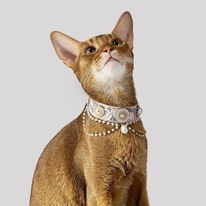Rococo Pink Velvet Pet Decorative Collar, Embroidery Necklace for Cat ...