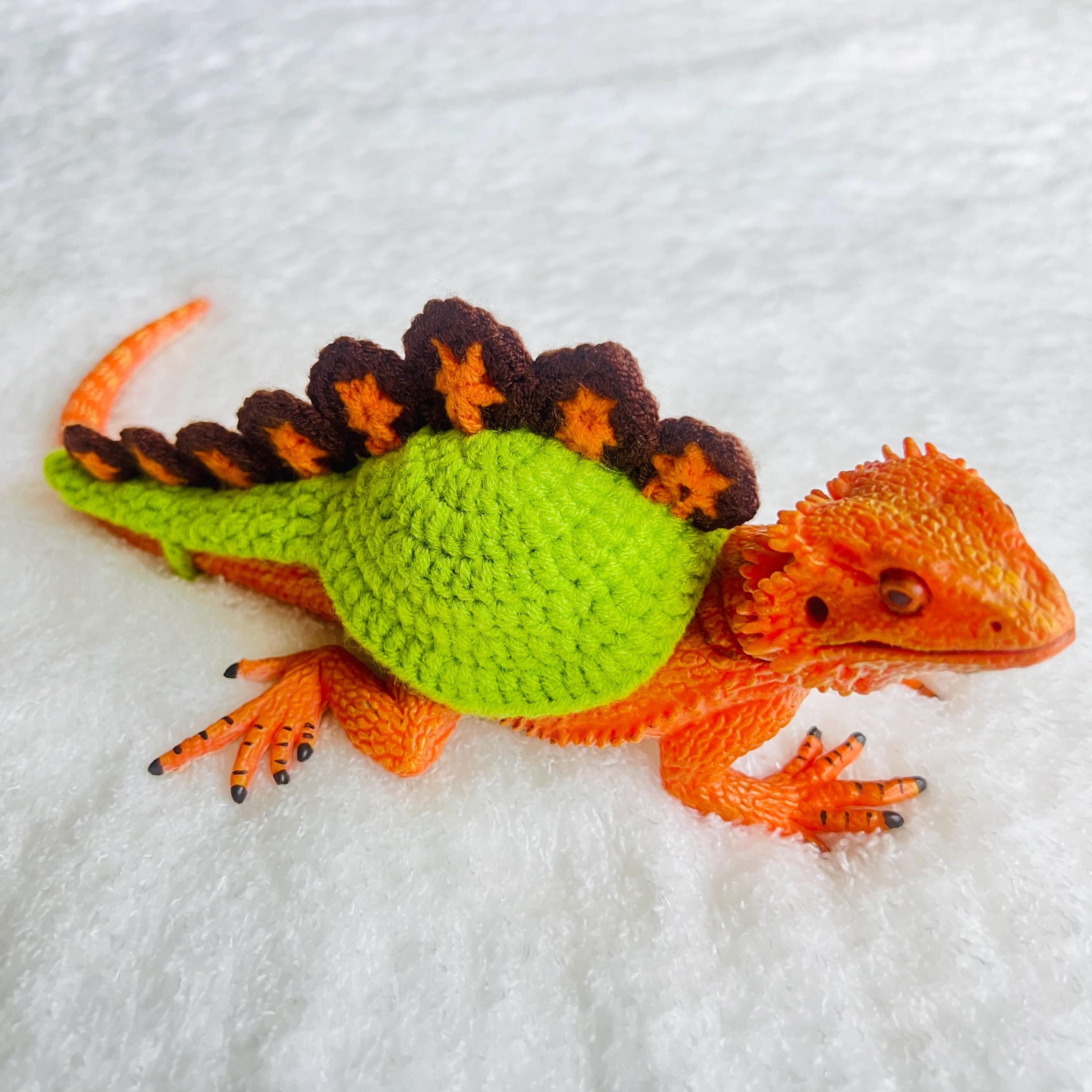 Handmade Crochet Reptile Costume for Bearded Dragon, Christmas, Halloween, Dinosaur Lizard ...