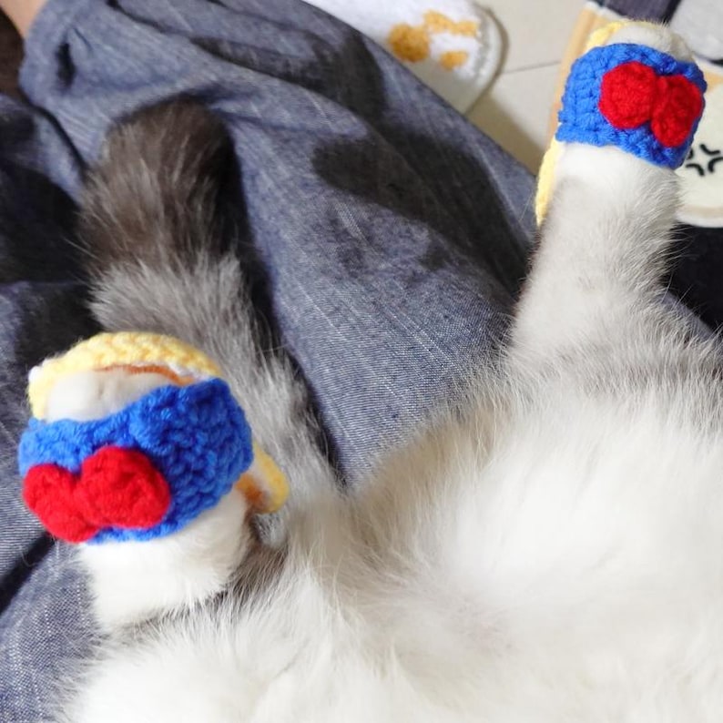 Adorable Crochet Cat Slippers, Fun Cartoon Styles for Dogs, Handmade ...