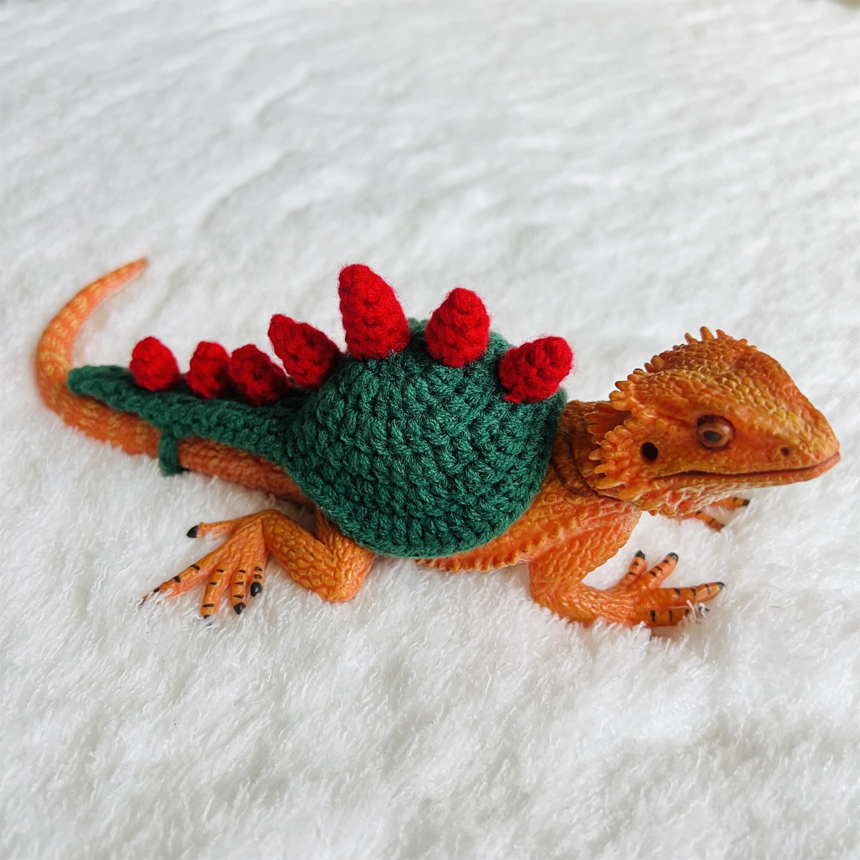 Handmade Crochet Reptile Costume for Bearded Dragon, Christmas, Halloween, Dinosaur Lizard ...