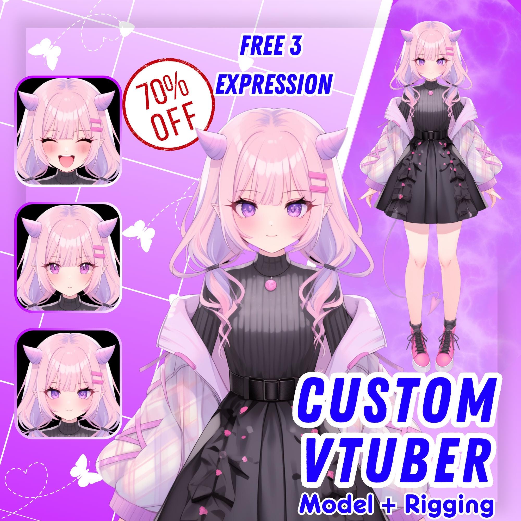 CUSTOM LIVE2D VTUBER MODEL Vtuber Character, Vtuber Commission, Vtuber ...