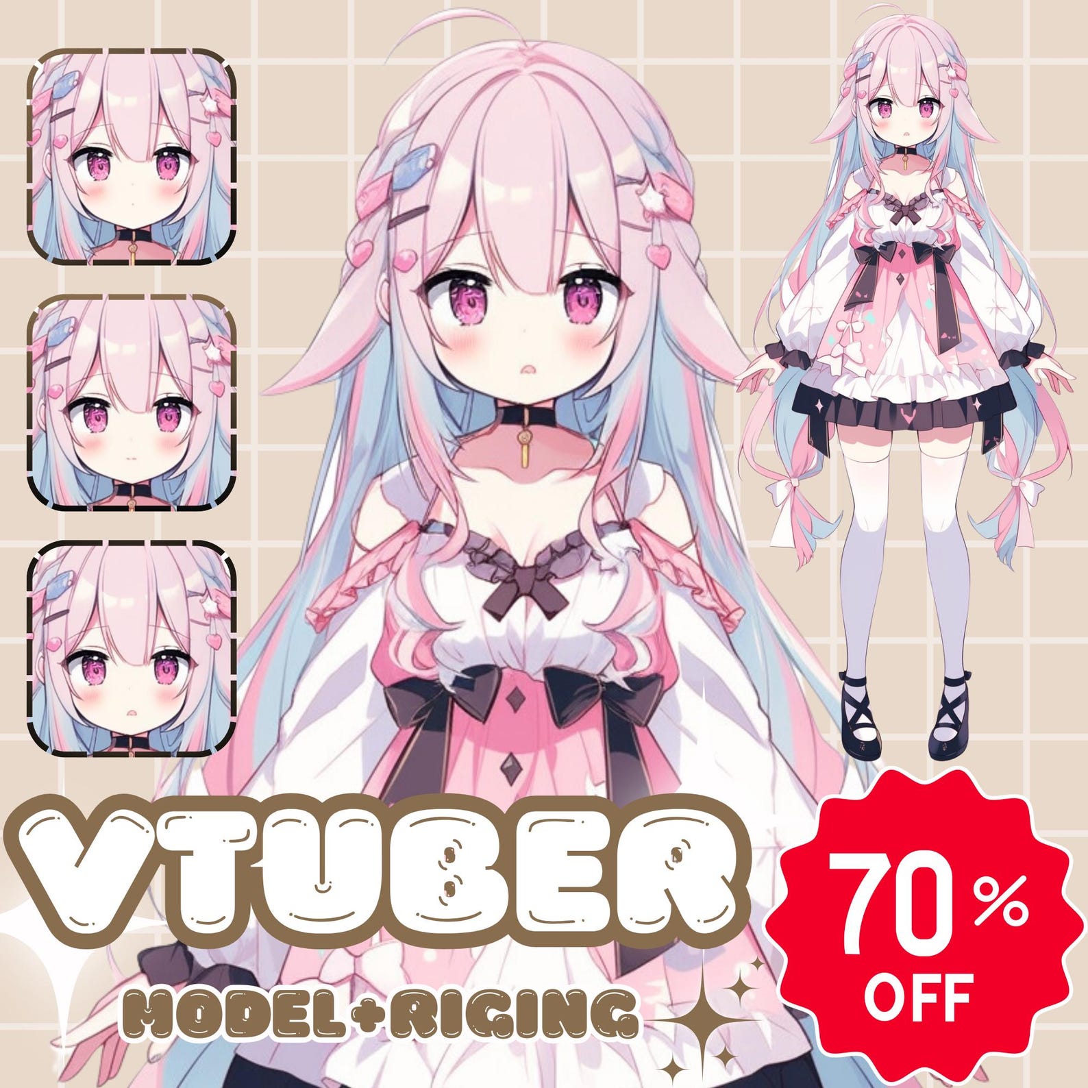 Custom Vtuber Model Commission, Vtuber Live2d Model, Vtuber Character ...