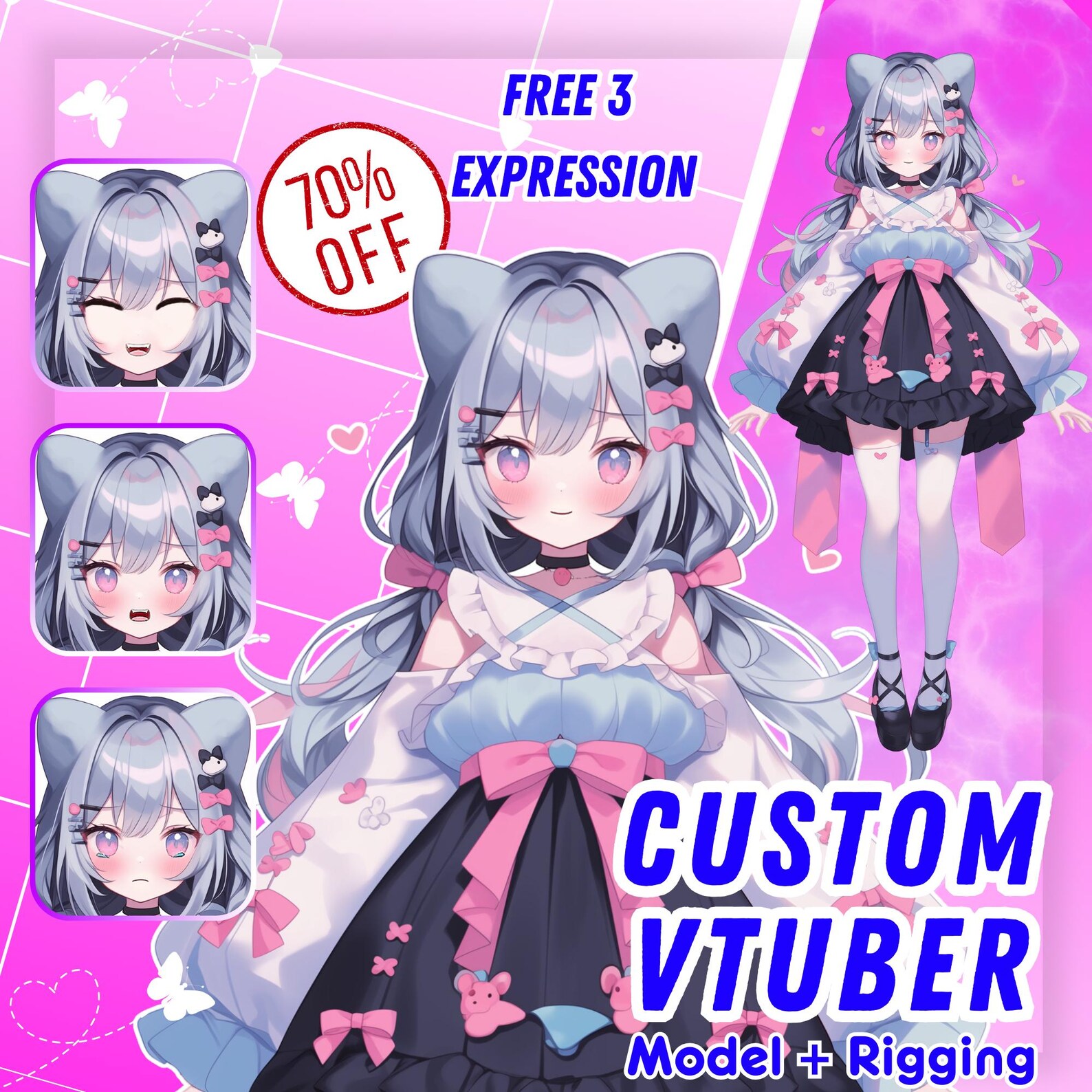 CUSTOM LIVE2D VTUBER MODEL Custom Vtuber Model, Live2d Model, Vtuber Design, Vtuber Character ...