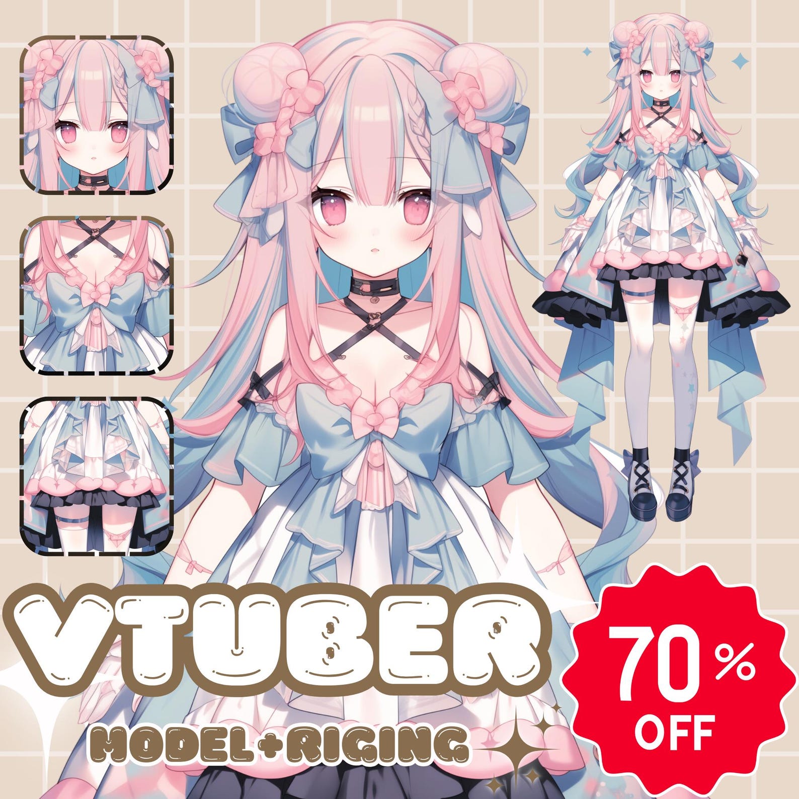 Custom Vtuber Model Commission, Vtuber Live2d Model, Vtuber Character ...