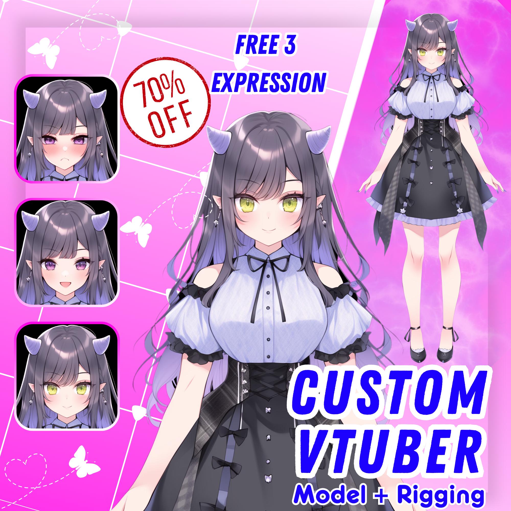 CUSTOM LIVE2D VTUBER MODEL Vtuber Character, Vtuber Commission, Vtuber Design, Live2d, Live2d ...