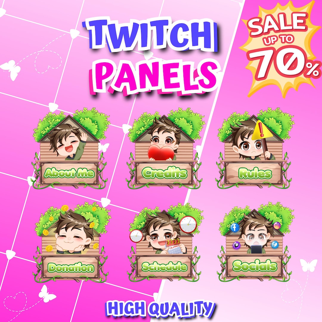 Custom Twitch Panels or Panel Twitch | Vtuber Panel, Pet Panel, Anime ...