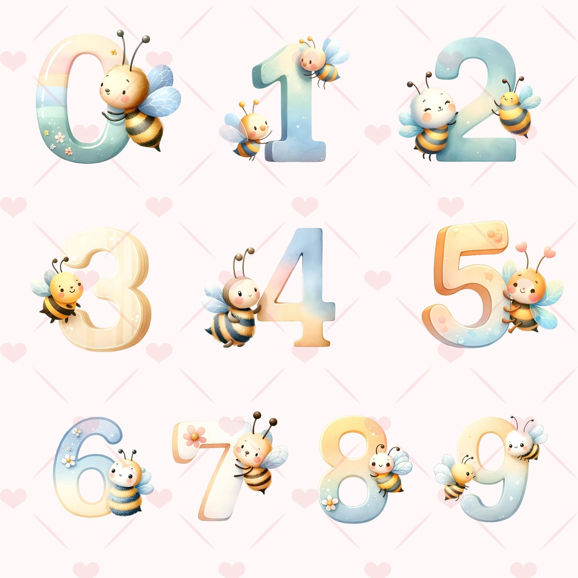 Watercolor Bee Alphabet Number Clipart PNG, Alphabet Png, Bumble Bee ...