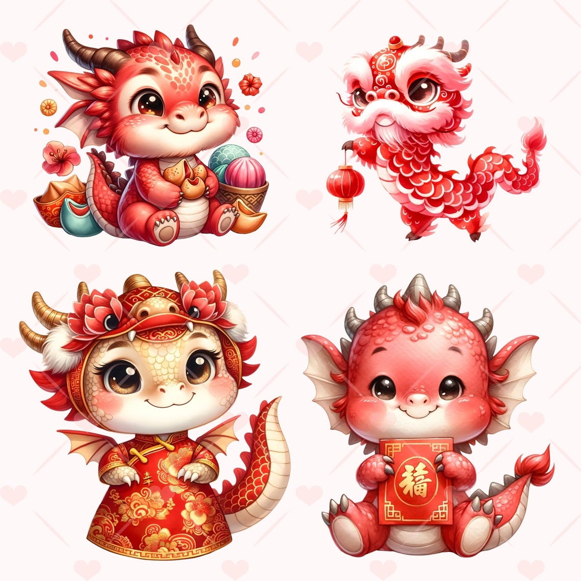 Watercolor Clipart Chinese Dragon Animal, Chinese New Year Clipart ...