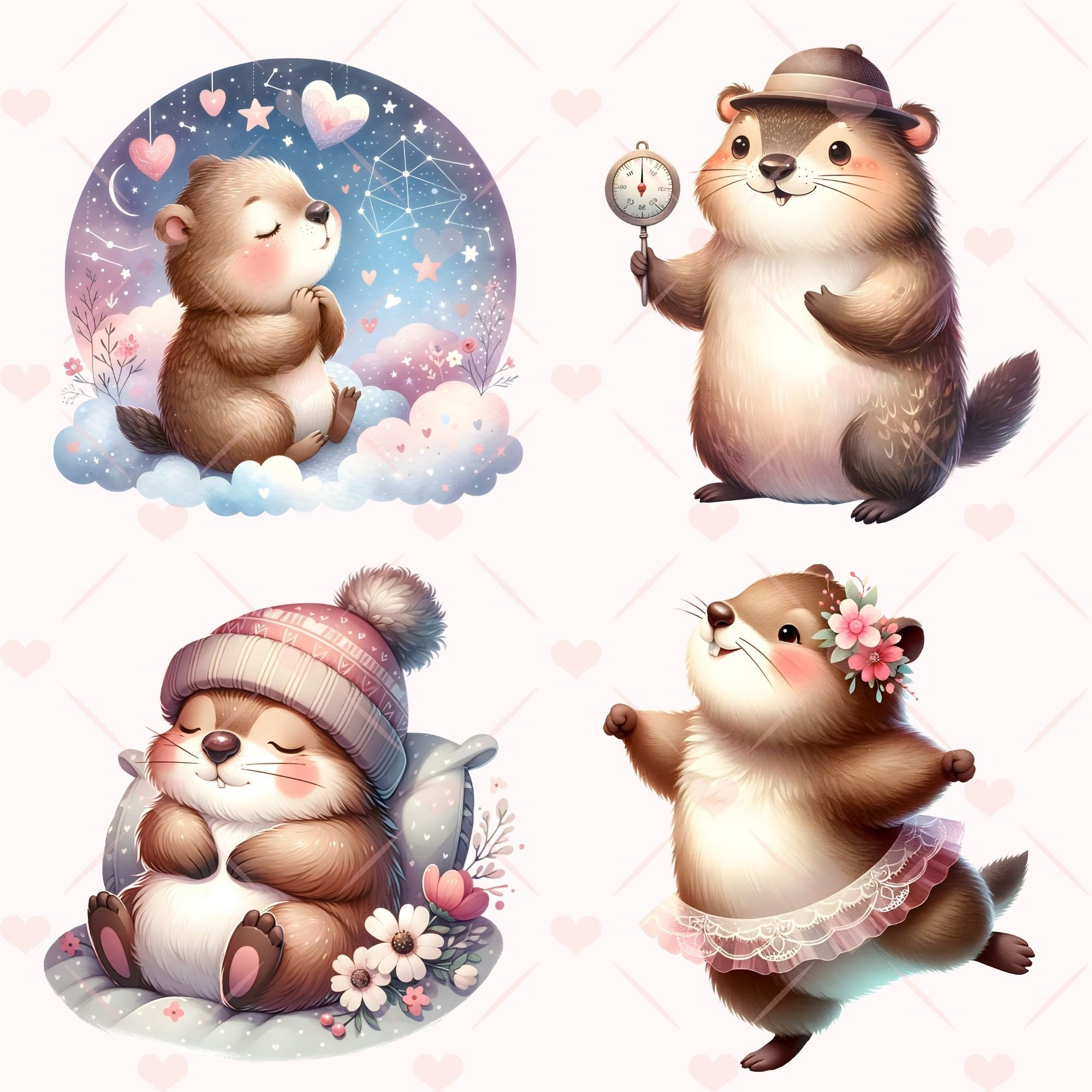Watercolor Groundhog Clipart, Watercolor Cute Animal, Watercolor ...