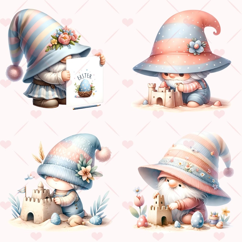 Watercolor Gnome Easter Clipart, Easter Eggs Png Clipart, Easter Gnome ...
