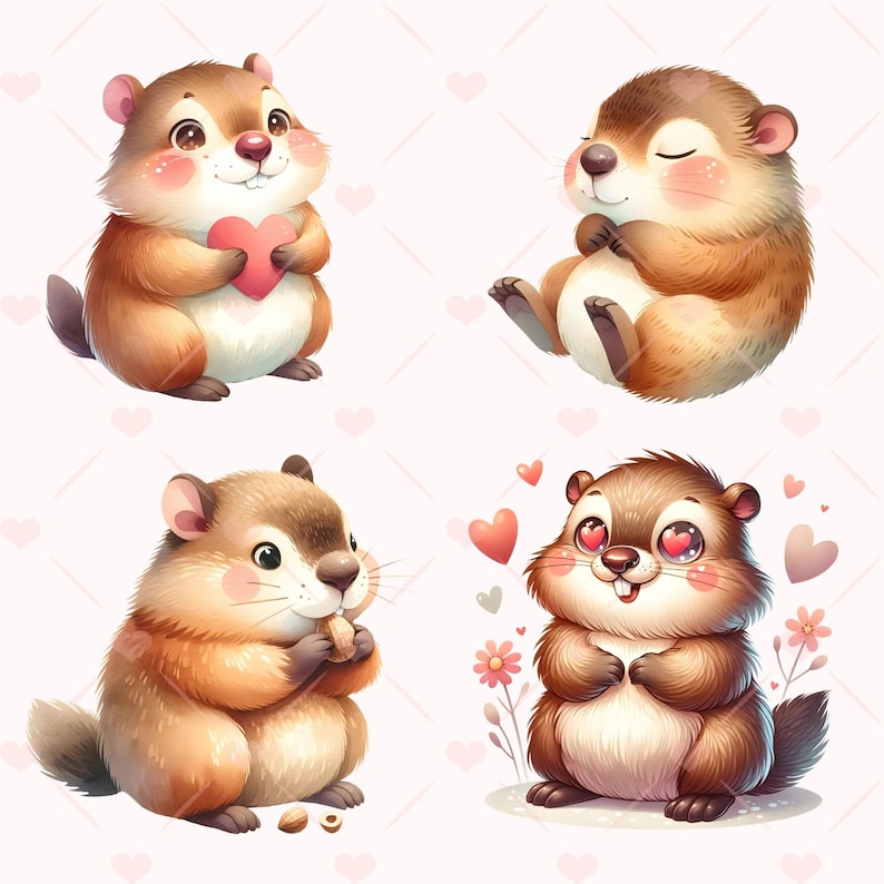 Watercolor Groundhog Clipart, Watercolor Cute Animal, Watercolor ...