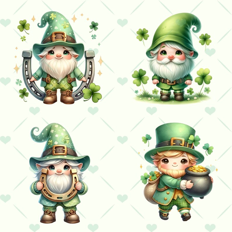 Watercolor Gnome St.patrick's Day Clipart, Leprechaun Hat, Lucky Gnome ...