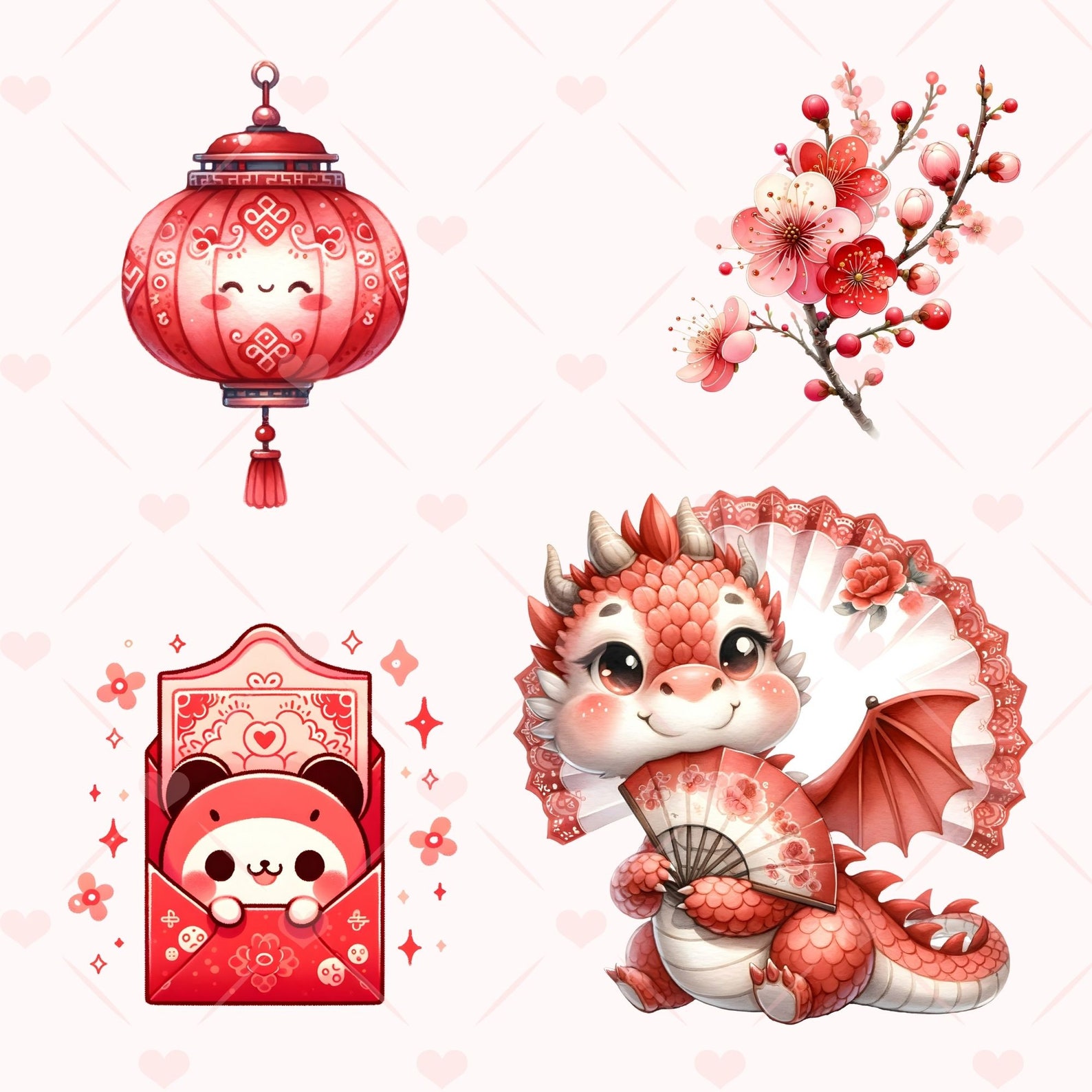 Watercolor Clipart Chinese Dragon Animal, Chinese New Year Clipart ...