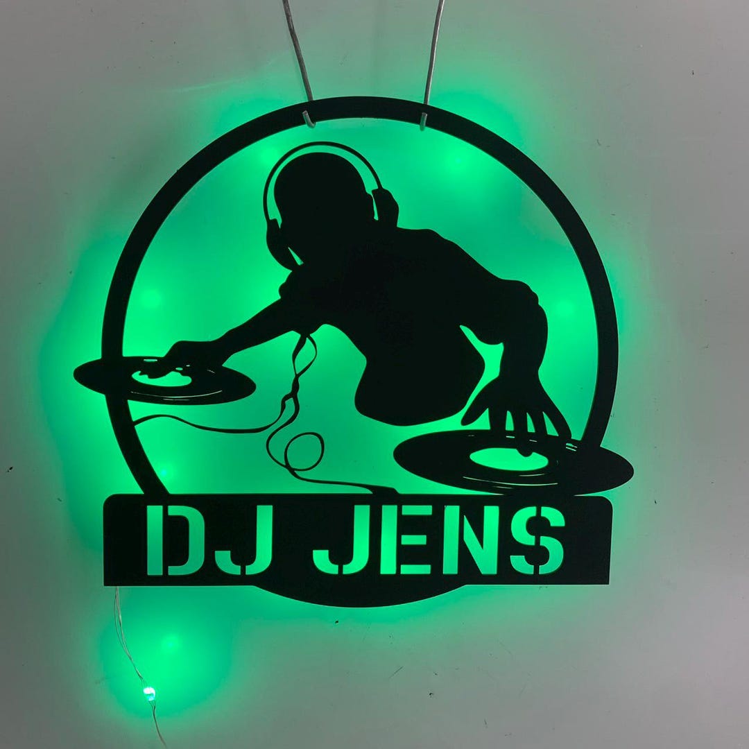 Personalized DJ Metal Wall Art With Name, Custom Disc Jockey Music Name ...