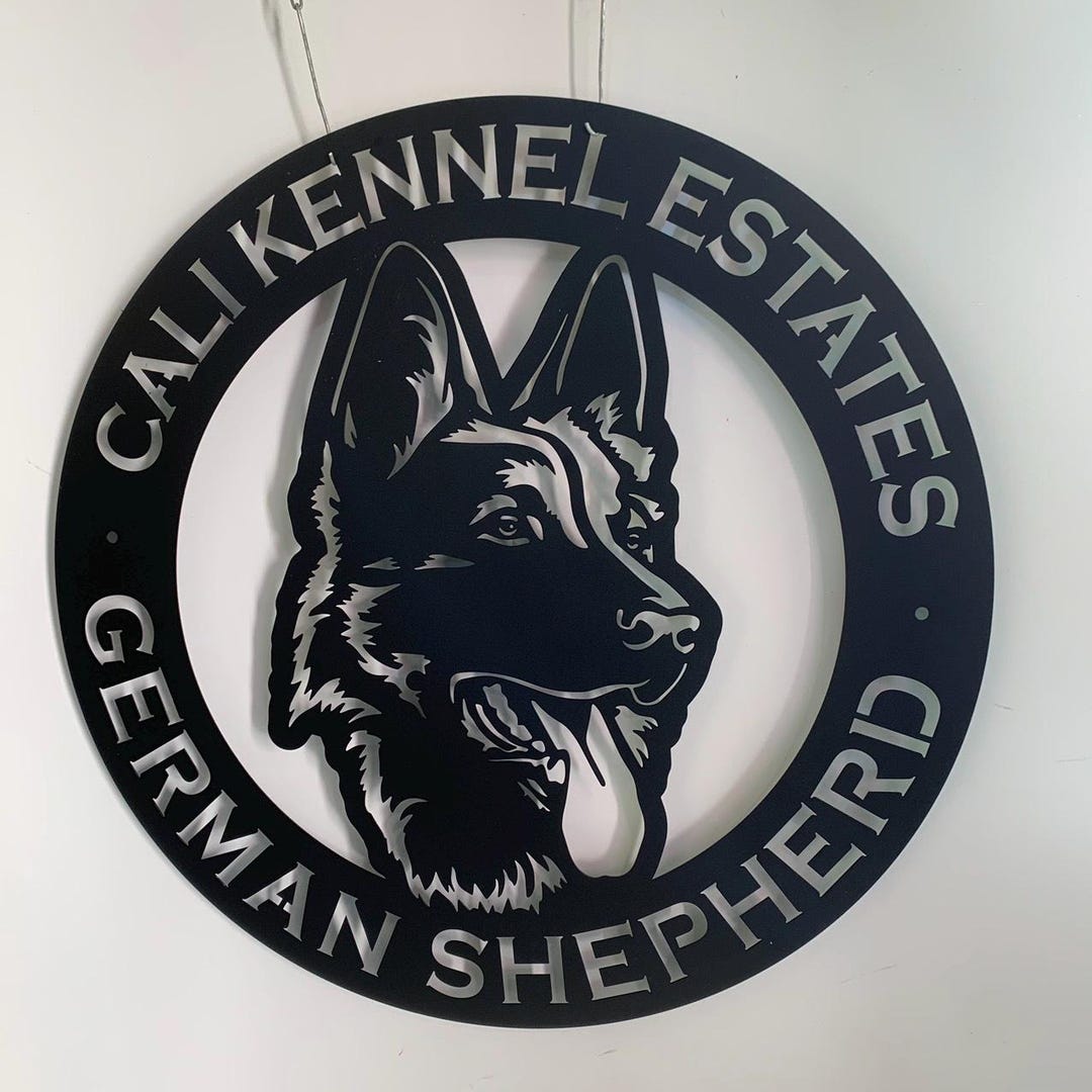 Custom German Shepherd Monogram Metal Sign Art, Personalized German ...