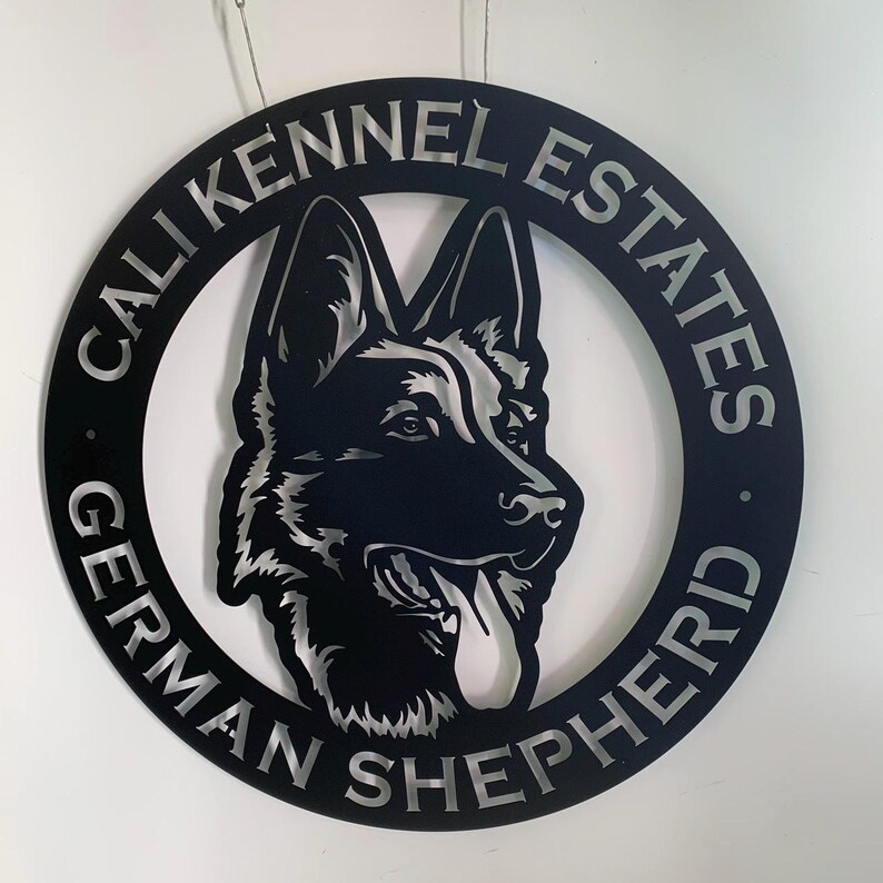 Custom German Shepherd Monogram Metal Sign Art, Personalized German ...