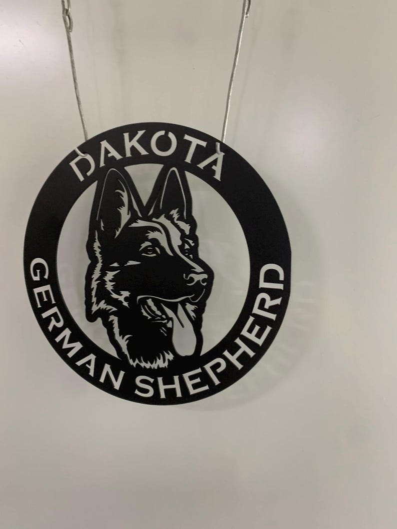 Custom German Shepherd Monogram Metal Sign Art, Personalized German ...