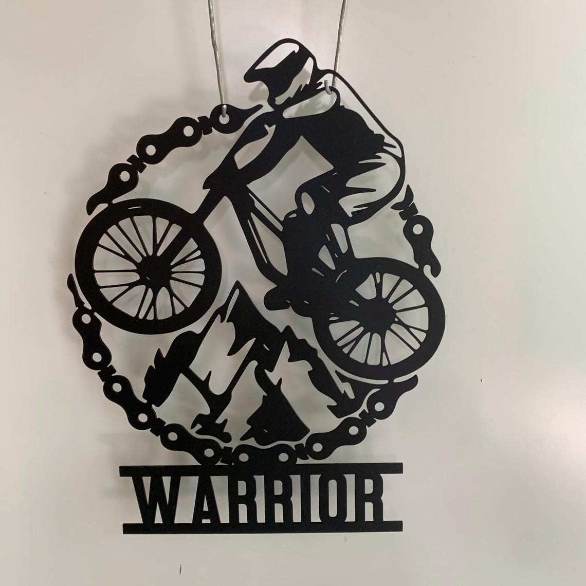 Custom Mountain Biking Metal Wall Art, Personalized Biker Metal Name ...
