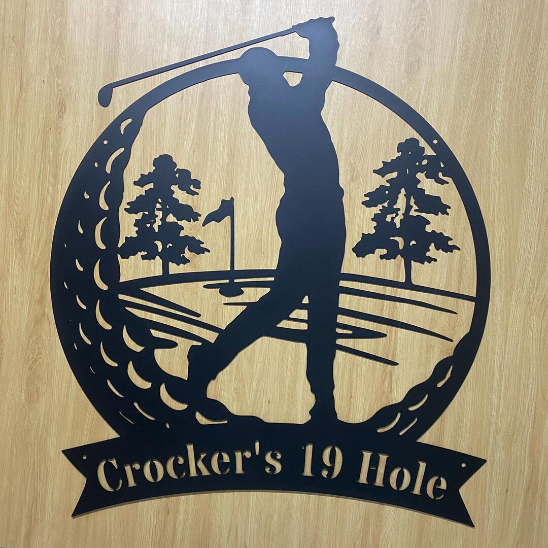 Custom Golf Metal Wall Art, Personalized Golfer Metal Name Sign, Golf ...